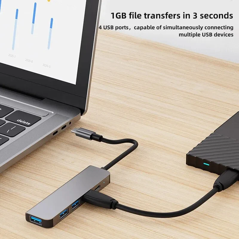 Multifunction USB C USB-C Adapter Hub 5-In-1 OTG Type C to USB 3.0 Hub ...