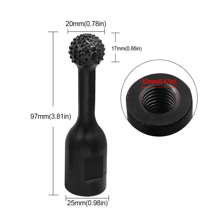 Angle Grinder Rotary File Carving Tools Grinding Head Spherical 12CM ...