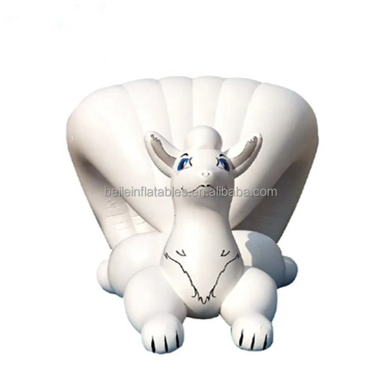 Customized Quality Pvc White Giant Inflatable Cartoon Blue Eyes Fox ...