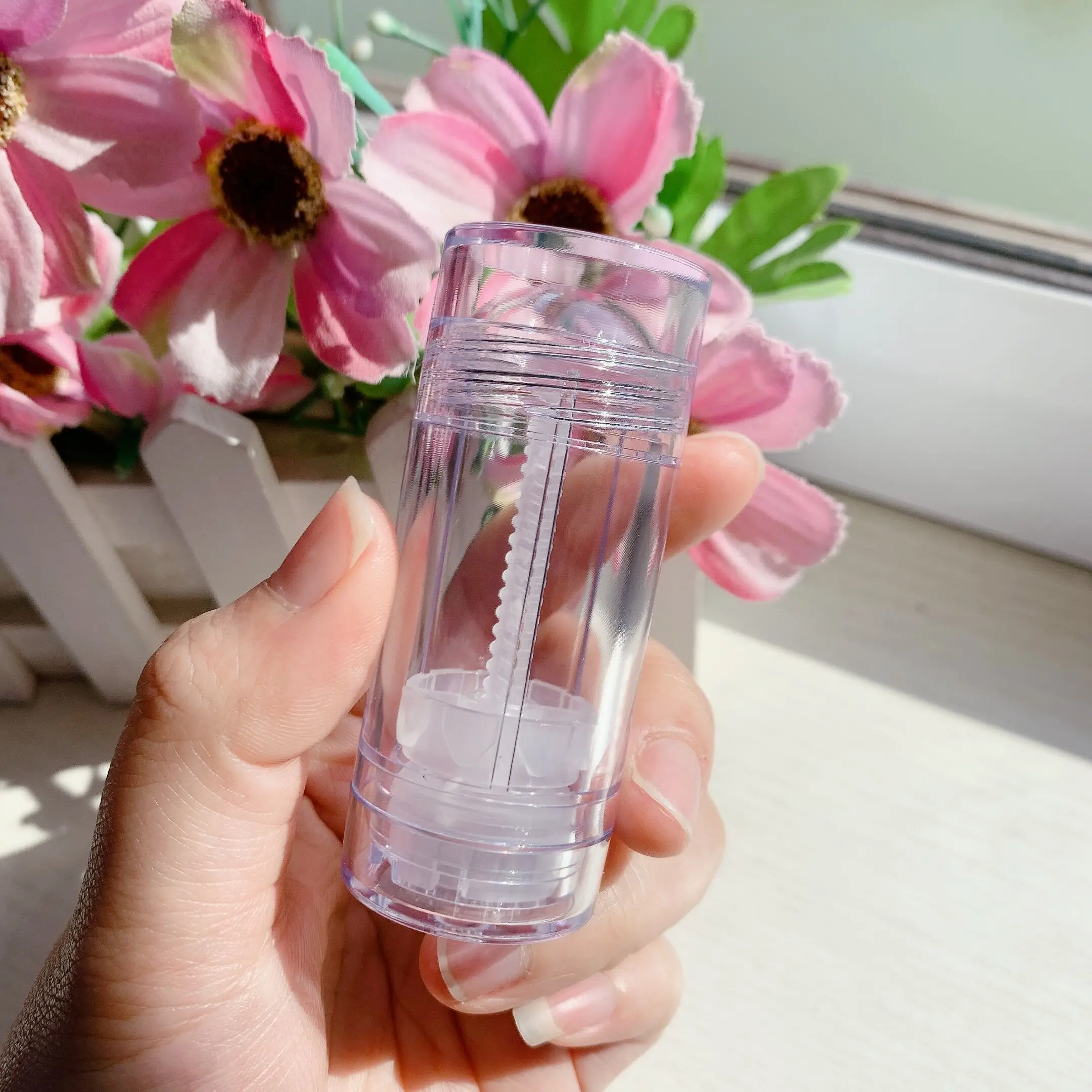 In Stock Empty Cylinder Transparent Deodorant Packaging Bottles Solid ...