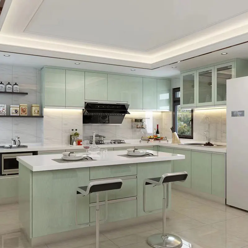 Kitchen Cabinet Cupboards Custom Kichen Cabinets Sets Minimal Soli Wood ...
