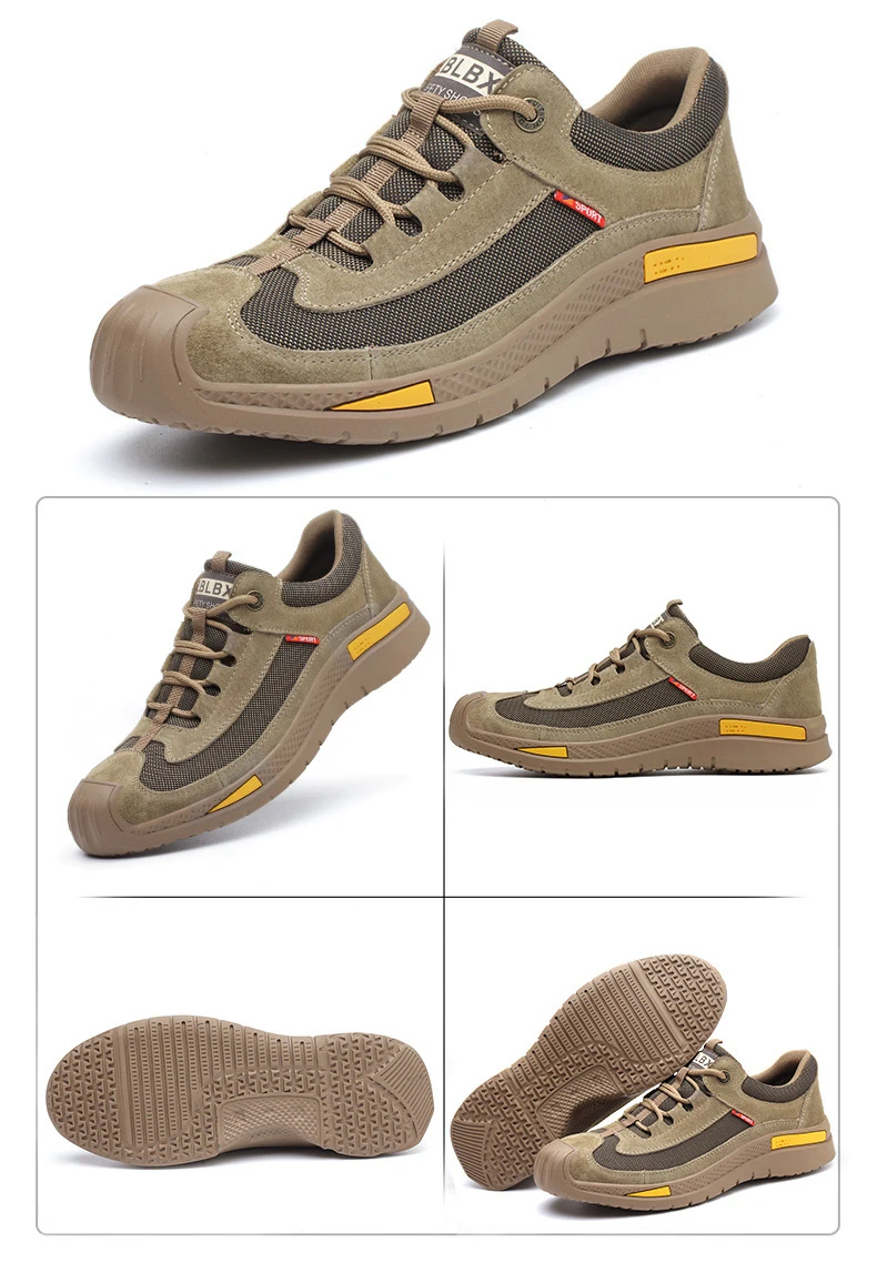 Genuine Leather Work Steel Toe Safety Shoes Composite Toe Safety Boots ...