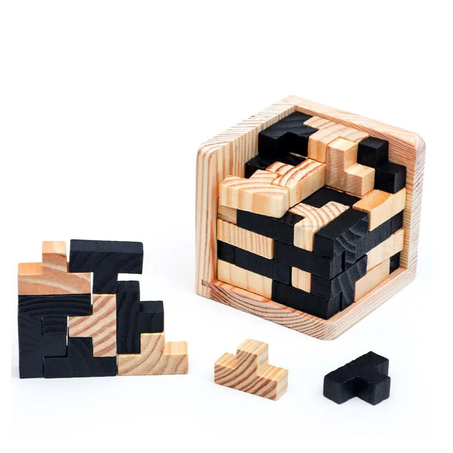 Wooden Intelligent Classic Puzzle Toys Luban Lock Educational Gift For ...