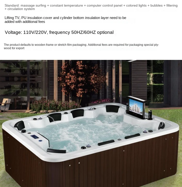 Outdoor Hot Spring Spa Soaking Pool Adult Bathtub Large Pool Rooftop ...