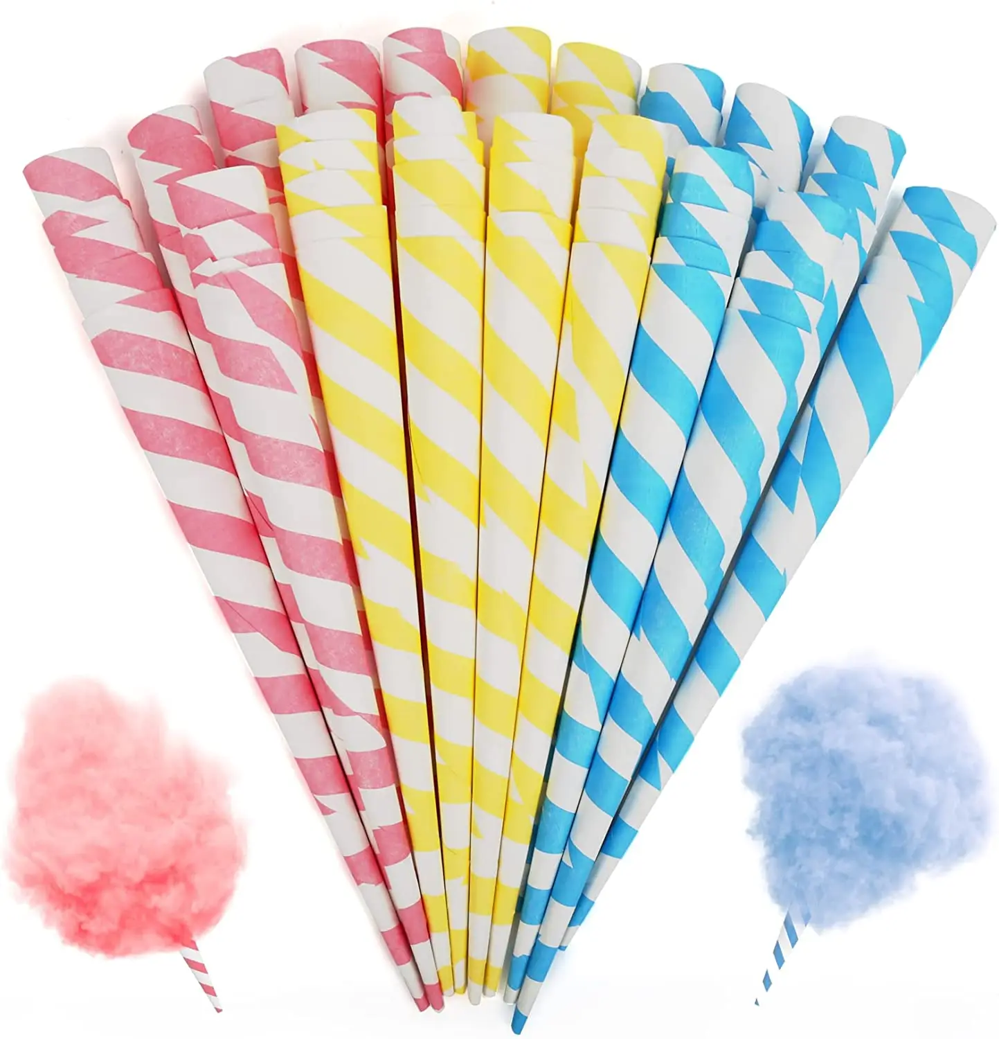 Multicolor Paper Cone For Cotton Candy White Cotton Candy Sticks ...