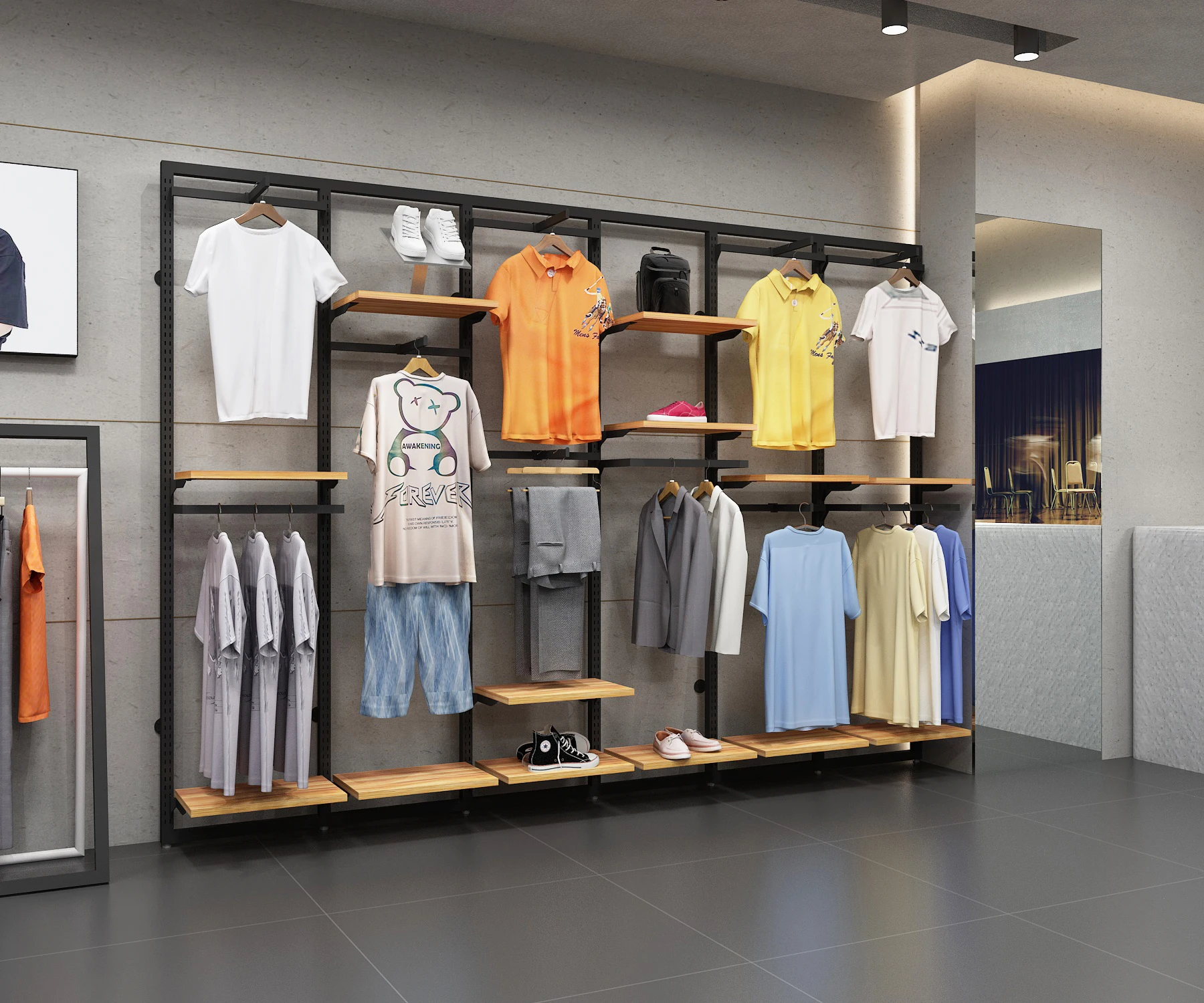 New Clothing Store Display Rack Multi-functional Display Metal Women's ...