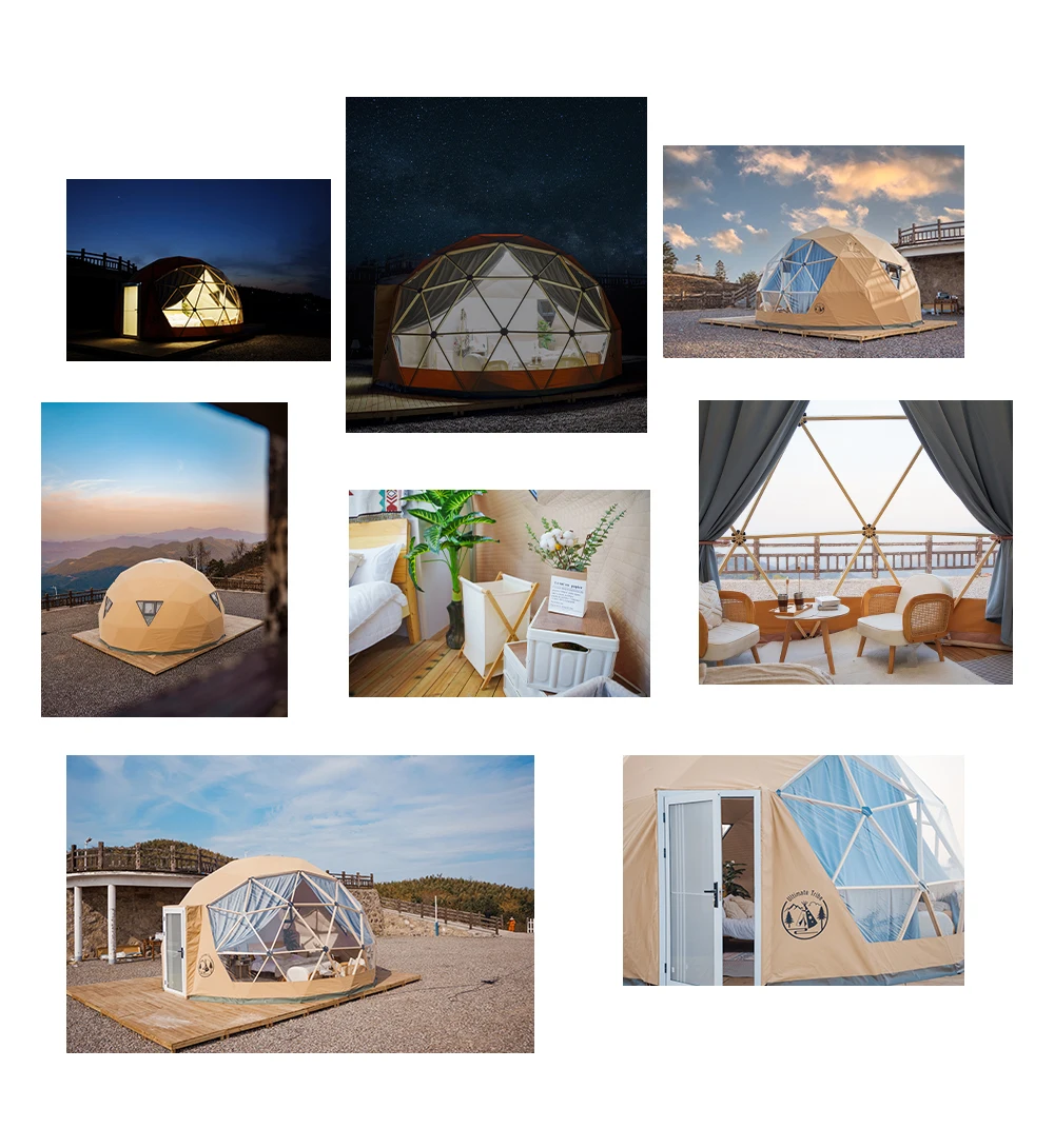 Wholesale 6x6m Wooden Frame Glamping Tent Geodesic Dome Tent Wedding ...