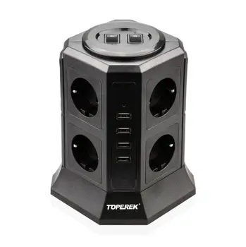 Vertical 2 Layer Intelligent Eu Power Extension Socket With Usb - Buy ...