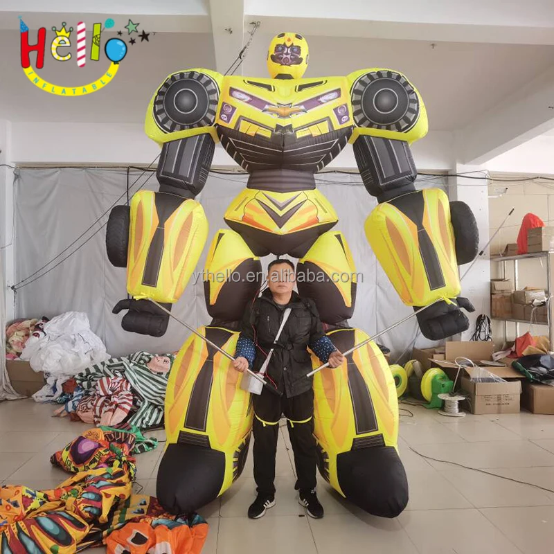 New Design Inflatable Moving Cartoon Costume Yellow Inflatable Robot ...