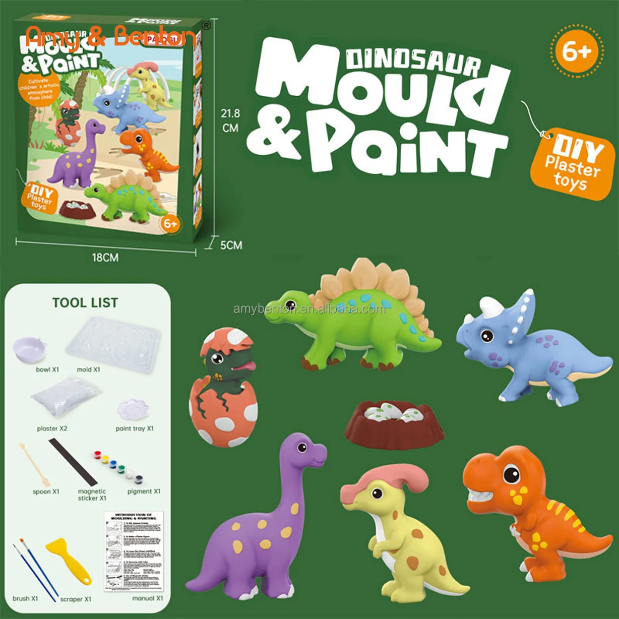 Paint Your Own Figurines Diy Plaster Animal Toy Complete Plaster Craft ...