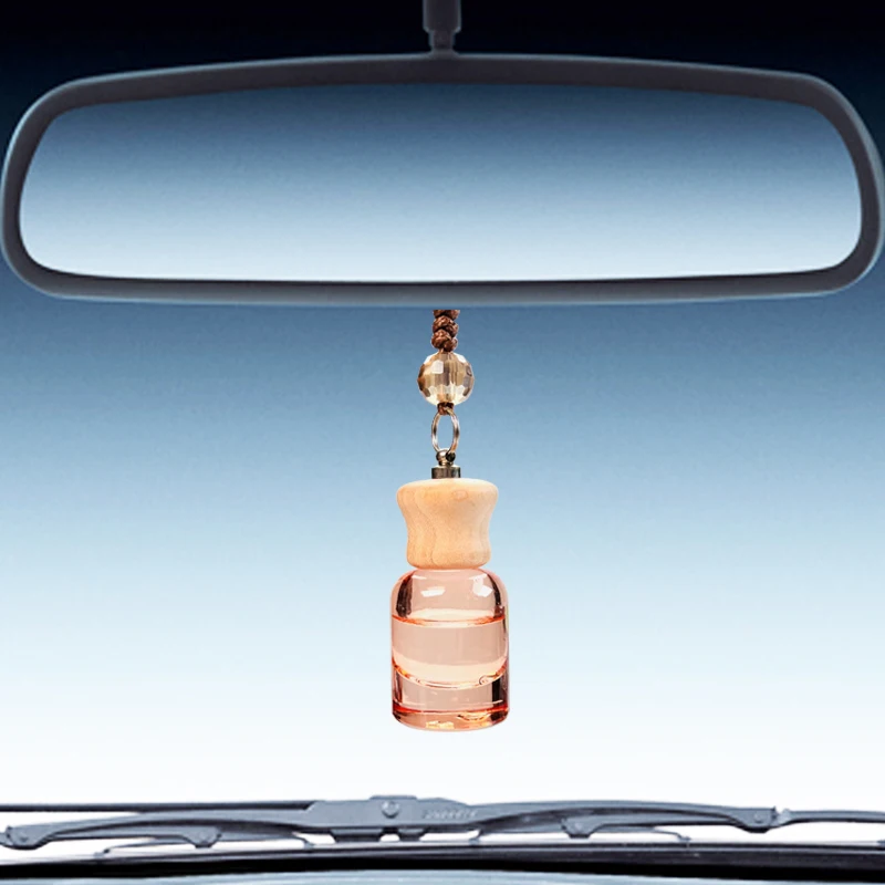 Wood Hanging Aroma Liquid Scents Car Perfume Diffuser Bottle Car