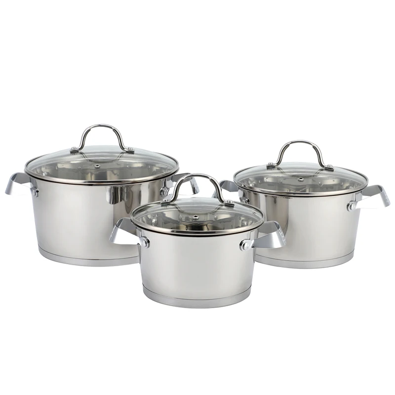 Kitchen Cooking Stock Pot Set Soup Pots Cookware Set Stainless Steel ...