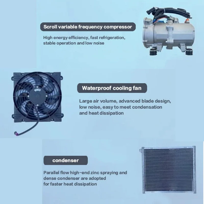 Truck Scroll Compressor Heat And Cool A/c Unit 10000btu Dc 12v Air ...
