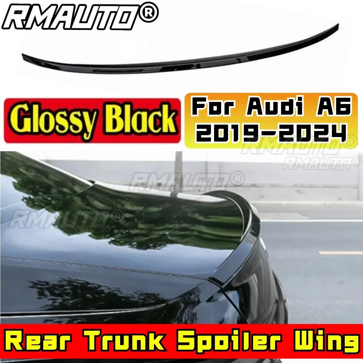 Car Rear Trunk Spoiler Body Kit Car Rear Spoiler Wing For Audi A6 S6 C8 2019 2020 2021 2022 2023 ...