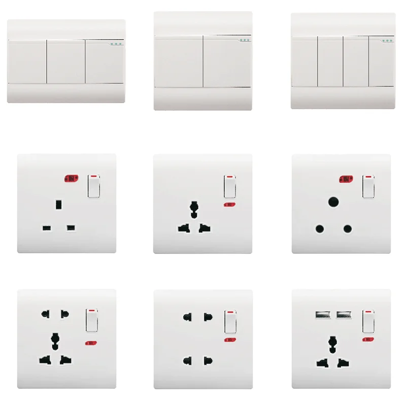 YAKI Electric Switch Socket - Multi-Hole USB with Signal Light