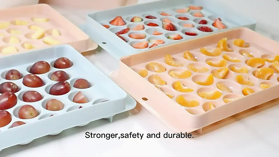 Raybin 33 Cavity Circle Round Ball Ice Tray Plastic Ice Ball Maker Mold ...