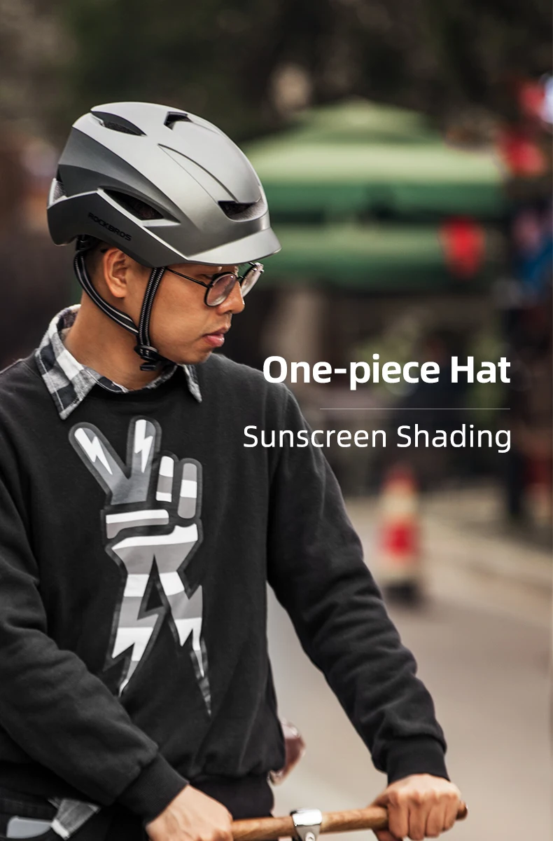 ROCKBROS Commuter Helmet Bike Smart Riding Helmets for Men Adult ...