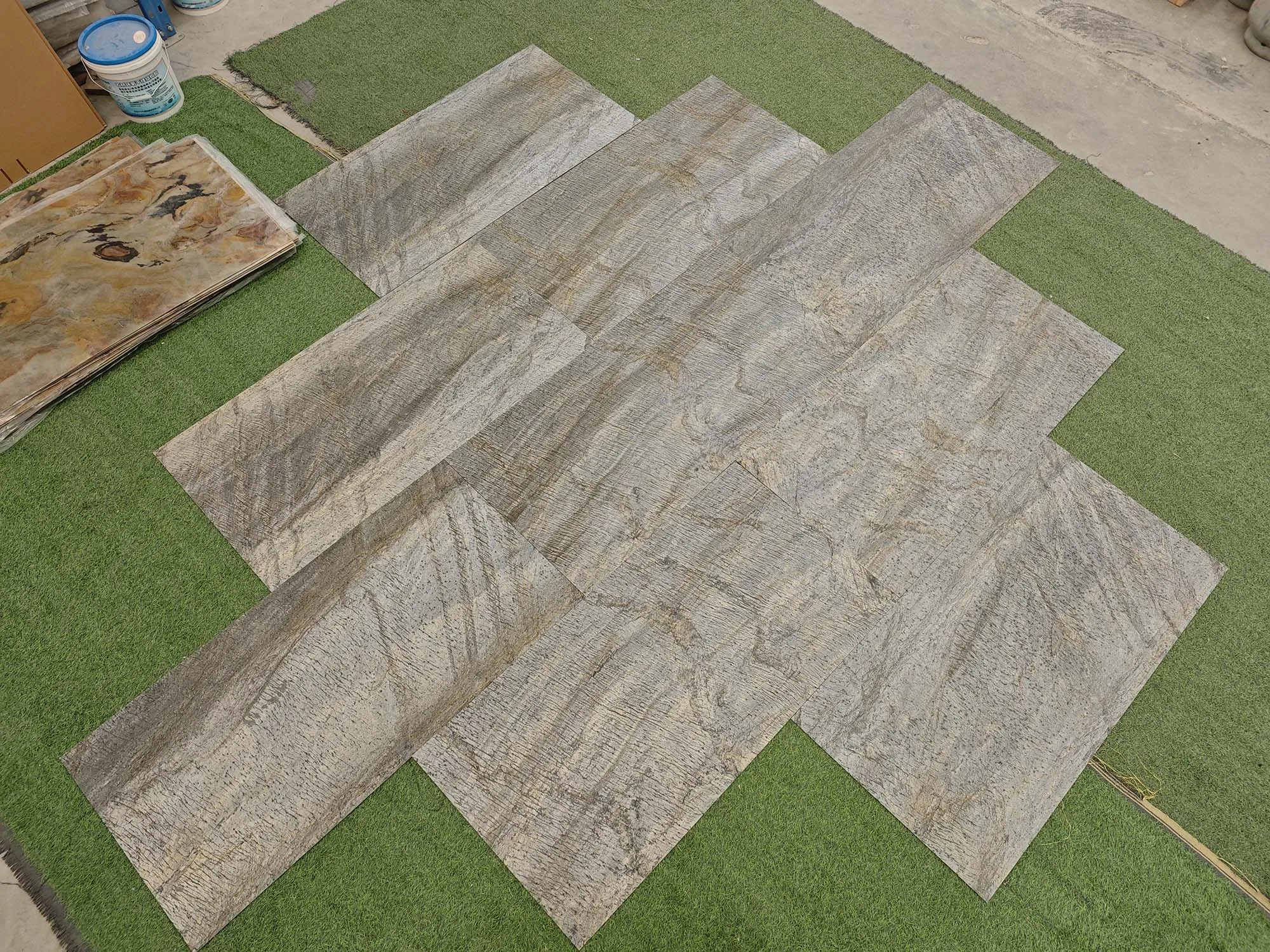 Counter Cladding Thin Stone Veneer Sheet Flexible Green Thin Stone Wall ...