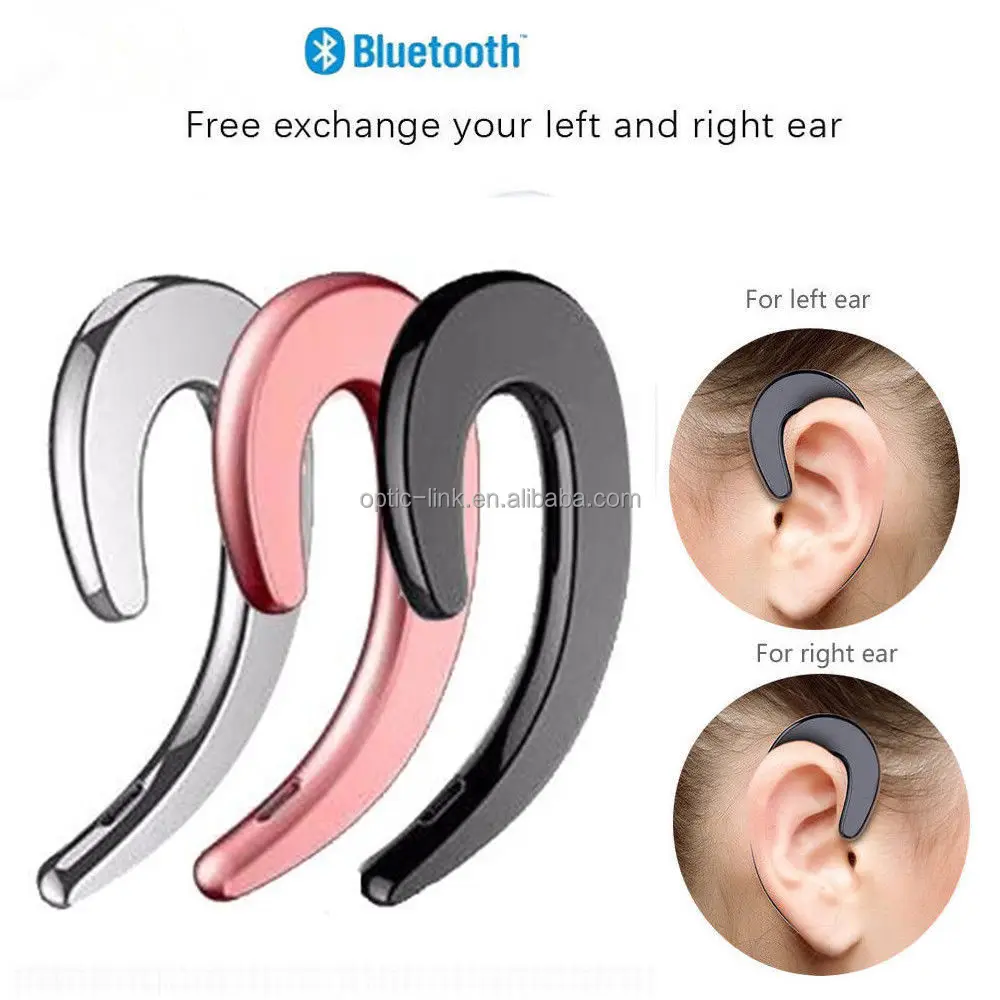 Hands-free Mic Bone Conduction Bluetooth Earphone Earhook No Earplugs ...