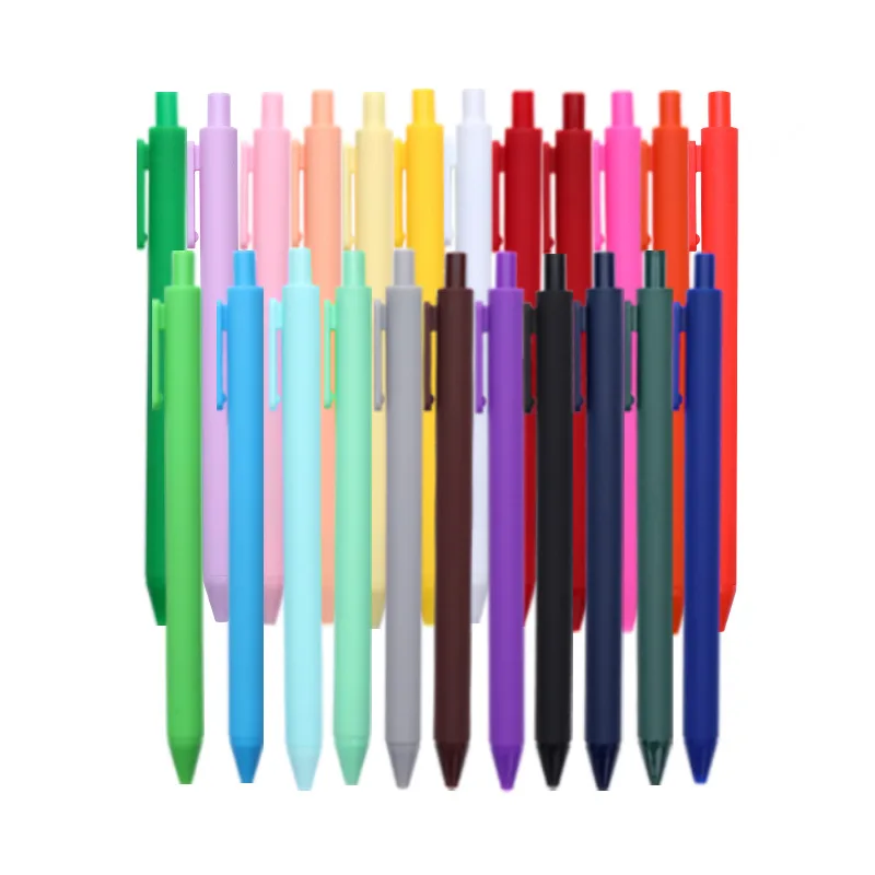 Plastic Writing Ball Pen Multiple Solid Colors Smooth Soft Rubber ...