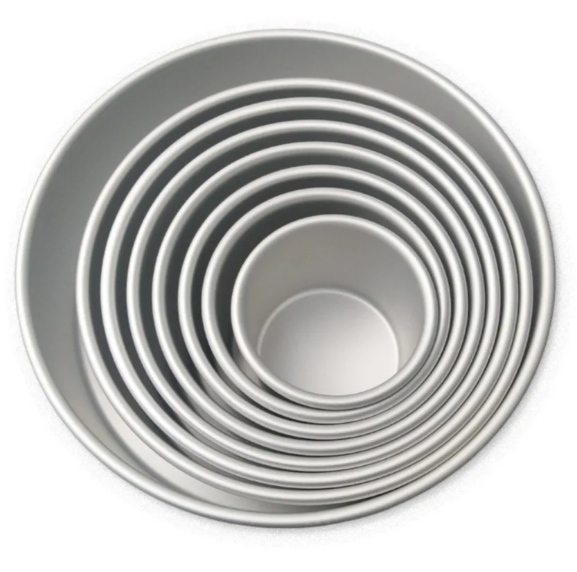 Anodized Round 2/3/4 Inch Height Aluminum Straight Pan Tapered Bake Tin ...