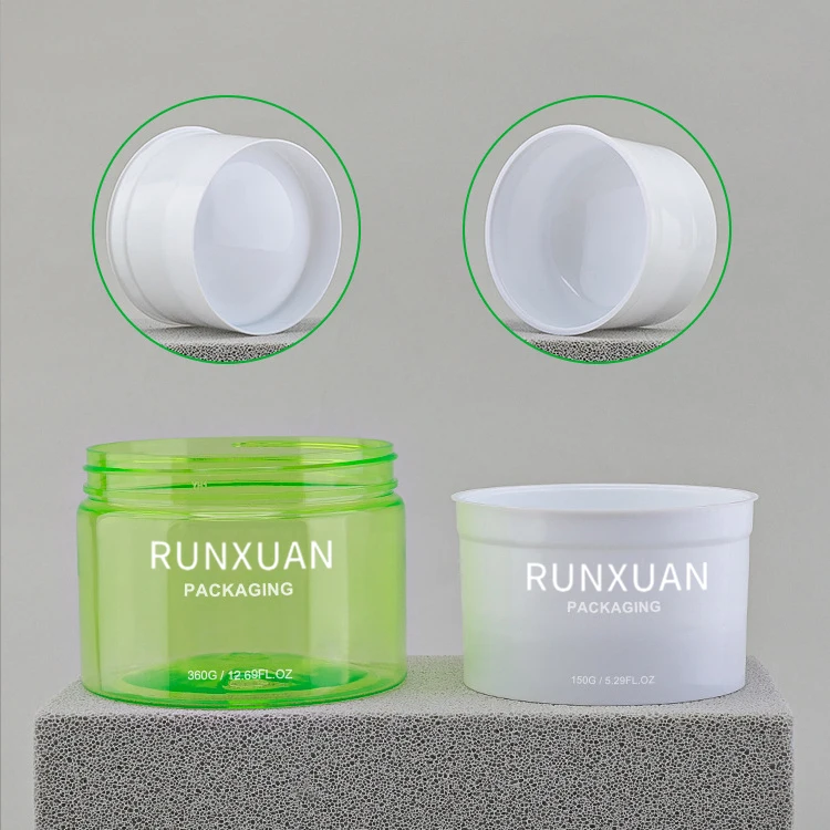 Runxuan Custom Color 89mm 150g 350g Double Wall Body Care Cream Jar Plastic Cosmetic Body Milk ...