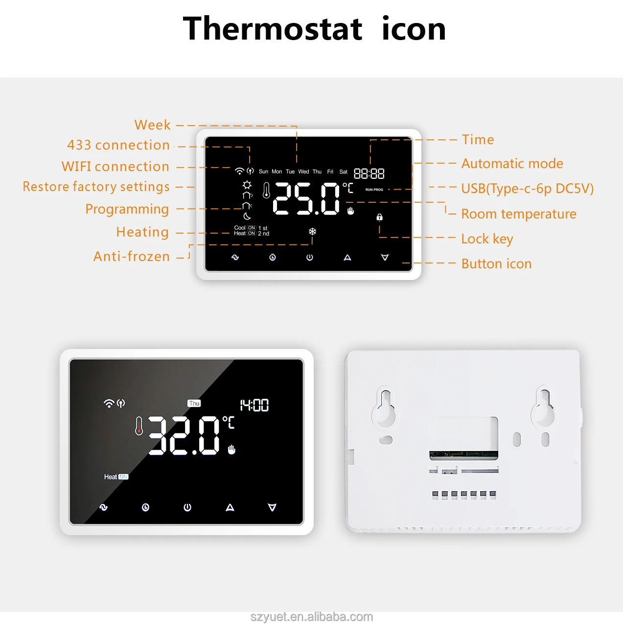ME98 Wireless WIFI Smart Gas Boiler Heating Thermostat