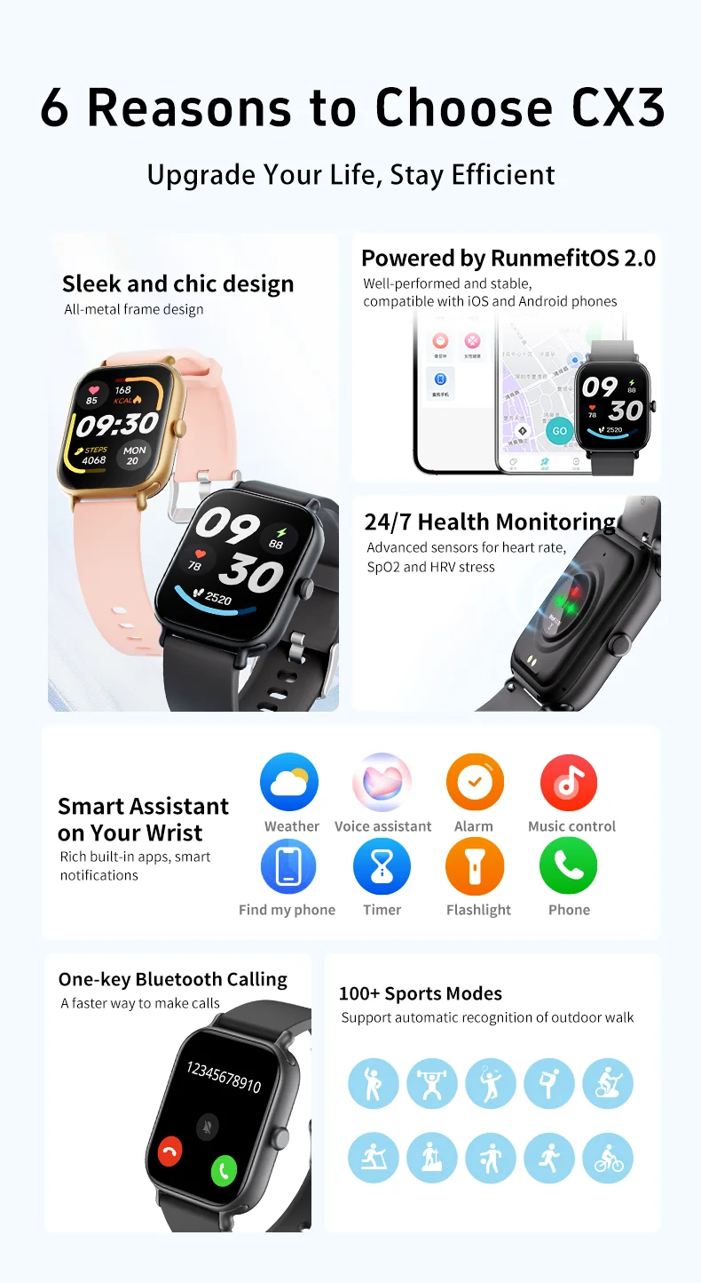 Starmax CX3 Smart Watch - Advanced Fitness & Health Tracker