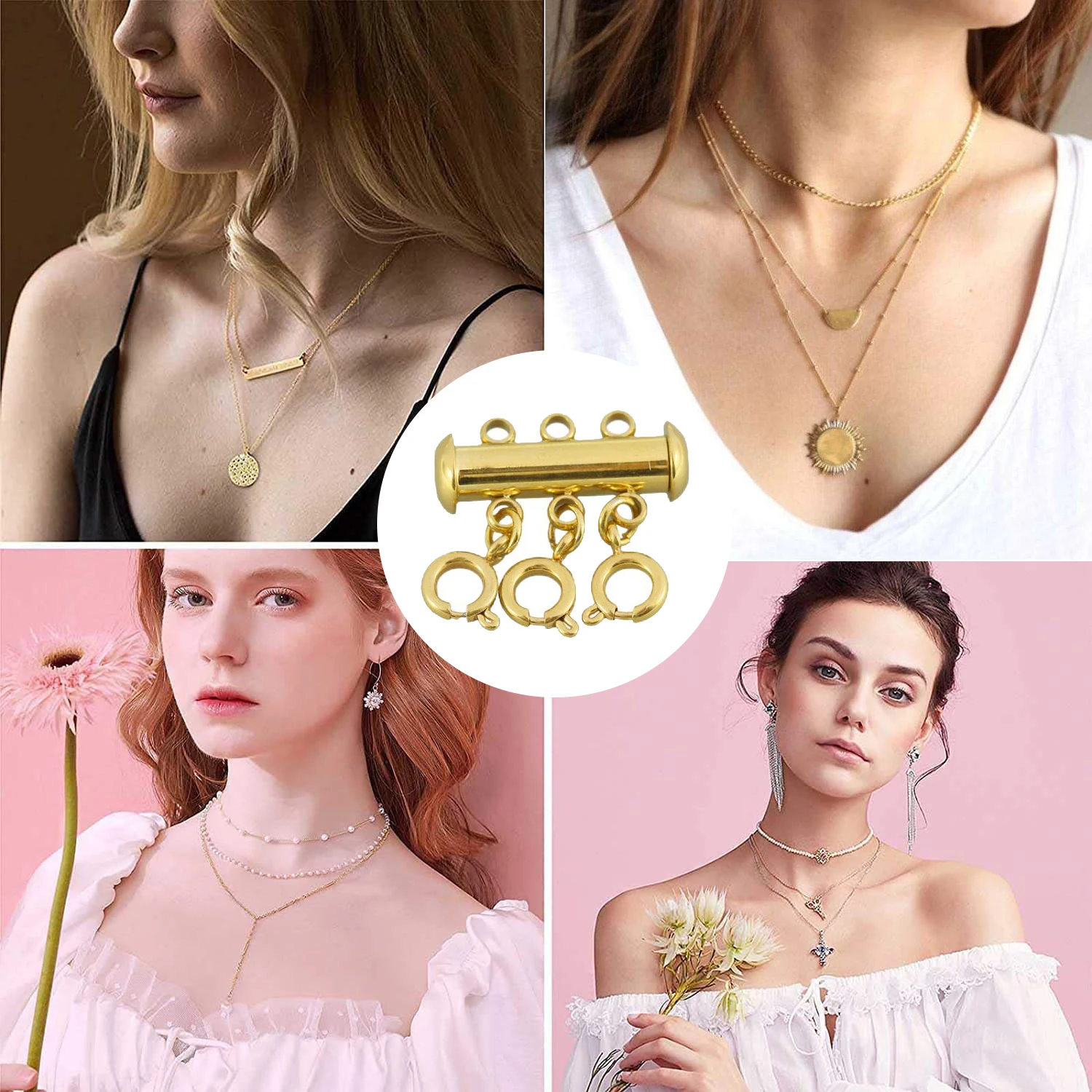 Alibaba.com: Stainless Steel 18K Gold-Plated Magnetic Necklace Buckle ...