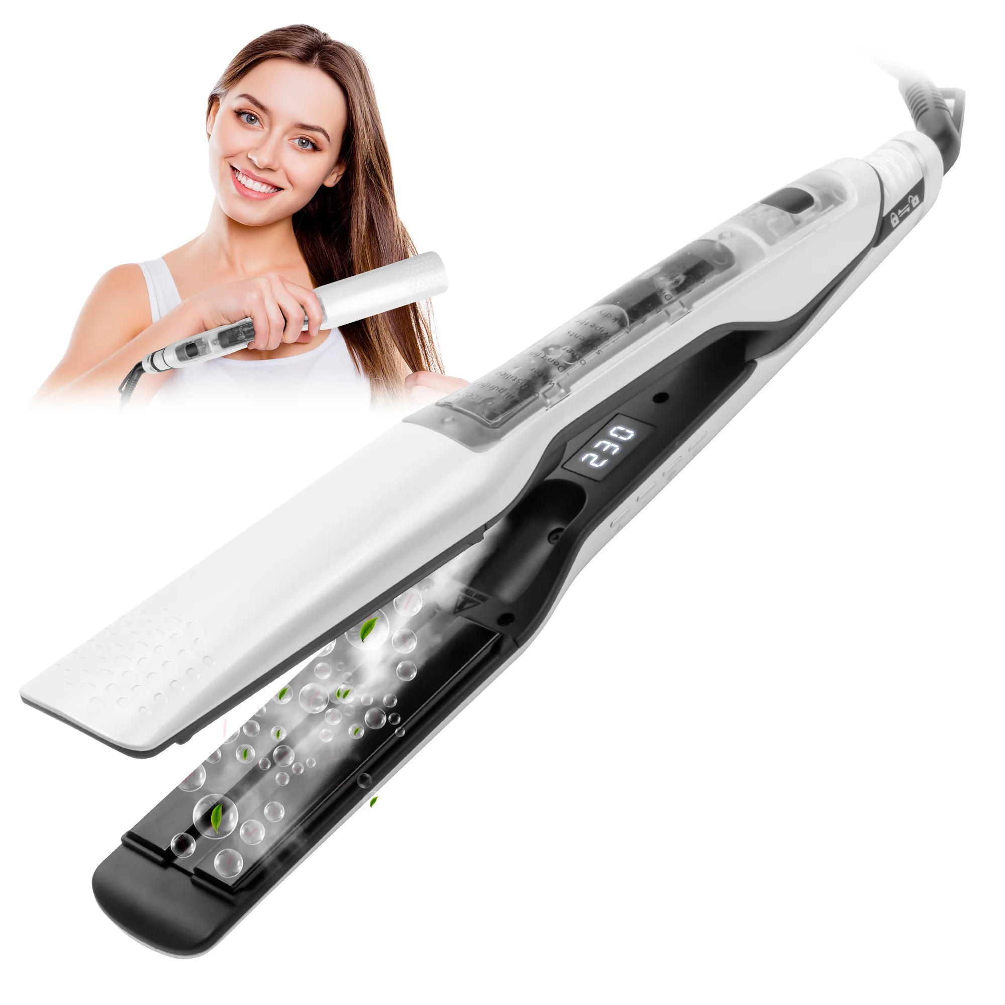 Alibaba.com: Flat Iron Straightening Irons with steam function, professional hair care styling ...