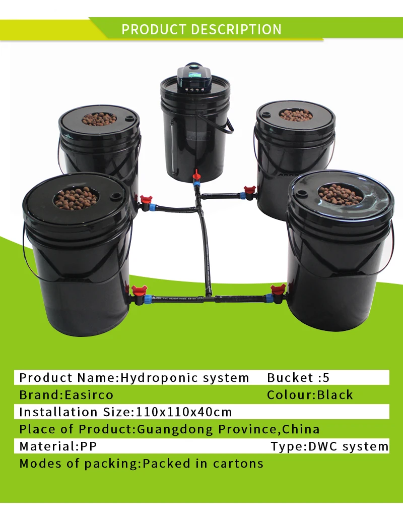 Dwc Hydroponics Growing Systems Home Hydroponic System Planter 5 Gallon ...
