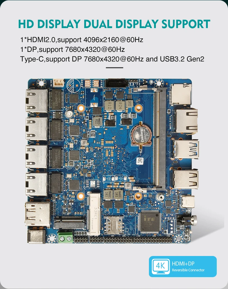 Pico-itx 12v Mini Pc Motherboard N100 4 Lan Poe Router Motherboard Mini ...