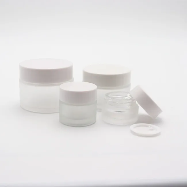 Luxury Frosted Glass Jars with Lids - Perfect for Cosmetics