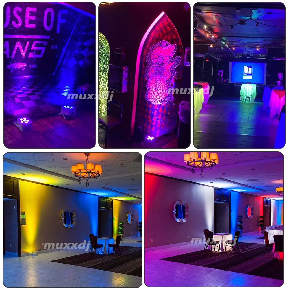 6x18w LED Wireless Battery Powered Operated Uplights 6x18W RGBAW UV 6 ...