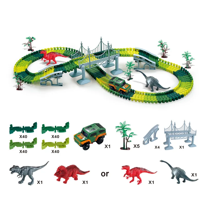 192 Pcs Electric Customizable Adventure Diy Assemble Brain Dino Scene ...