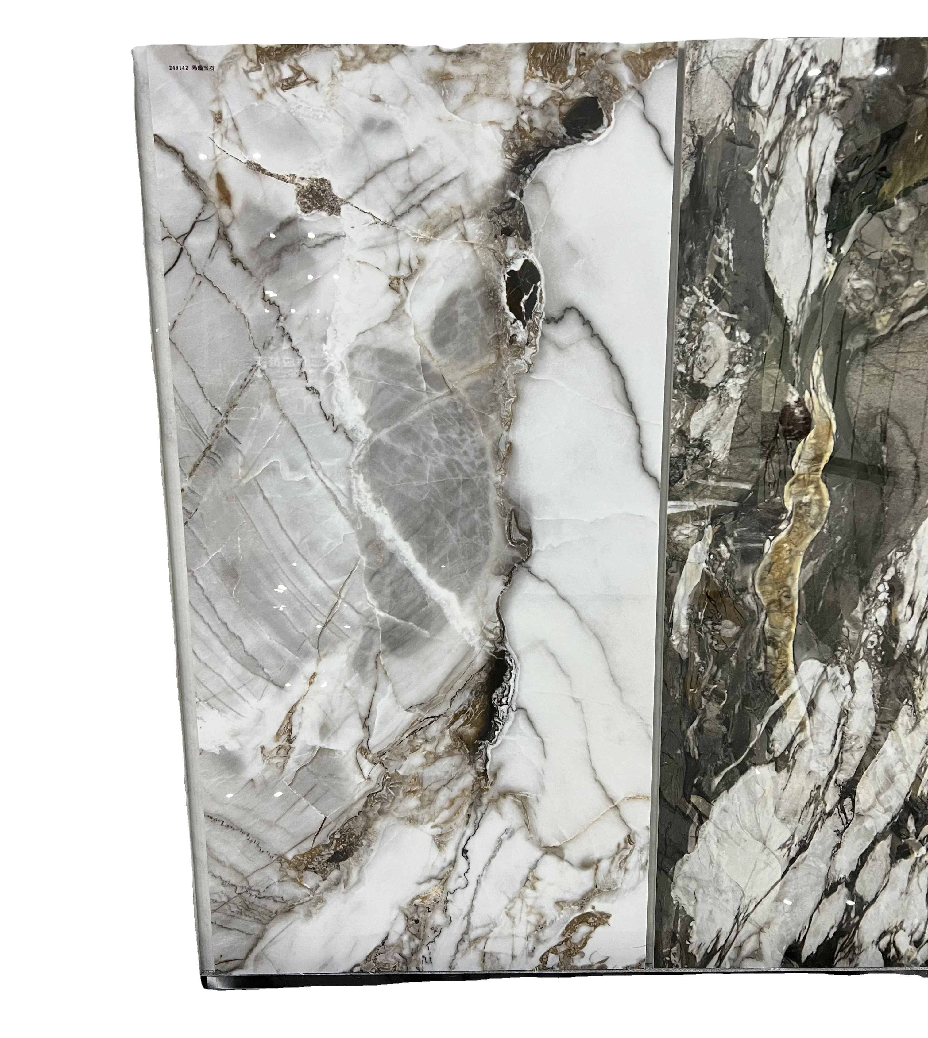 600x1200mm wall tile wallpaper marble look shiny tile for floor ceramic ...