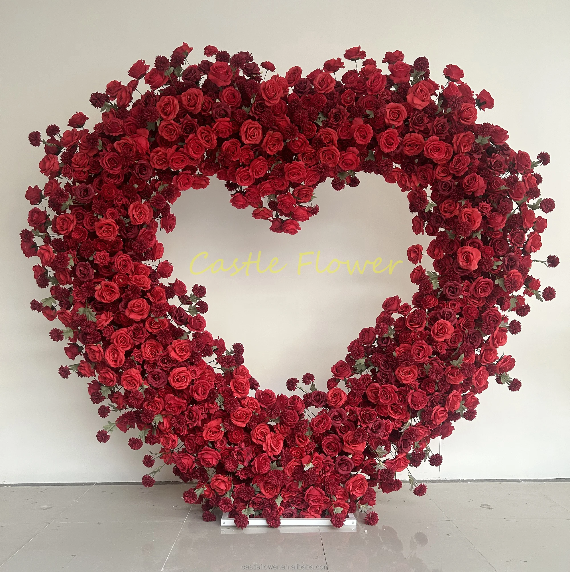 O-X880 EOM High Quality White Red Roses Flower Arch