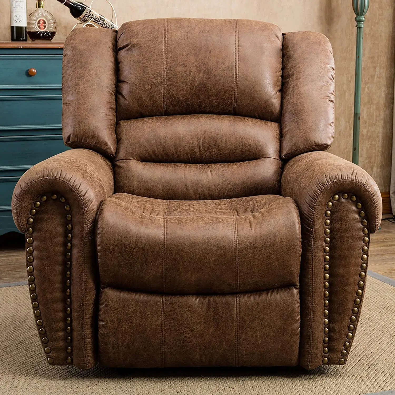 Meimin Modern Living Room Leather Recliner Chair Luxury Manual Recliner ...