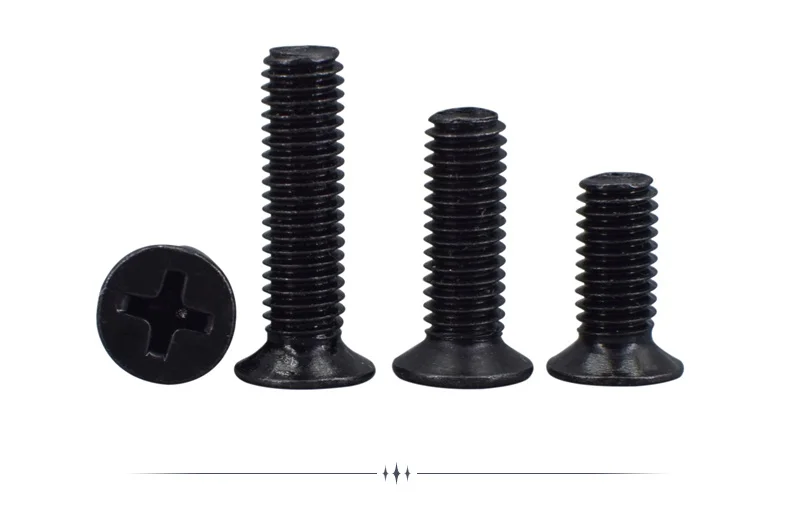 M1 M1.2 M1.4 M1.6 M2 M2.5 M3 M4 Din965 Mini Micro Black 304 Stainless Steel Cross Phillips Flat ...