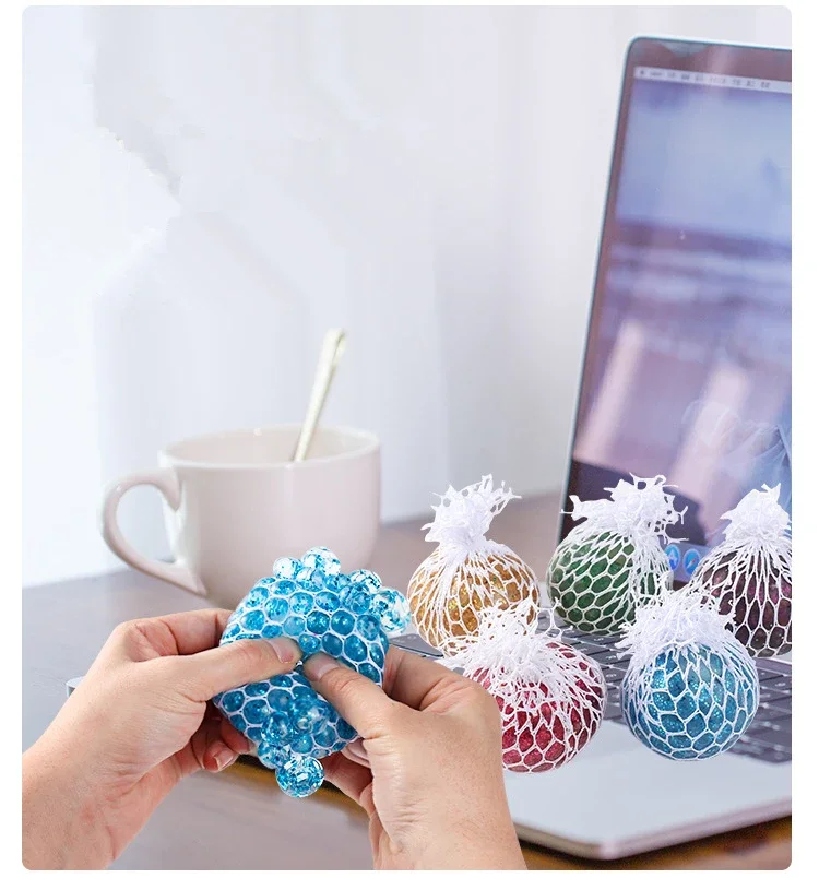 Wholesale Sensory Mesh Squishy Balls Stress Relief Squeeze Grape Balls ...