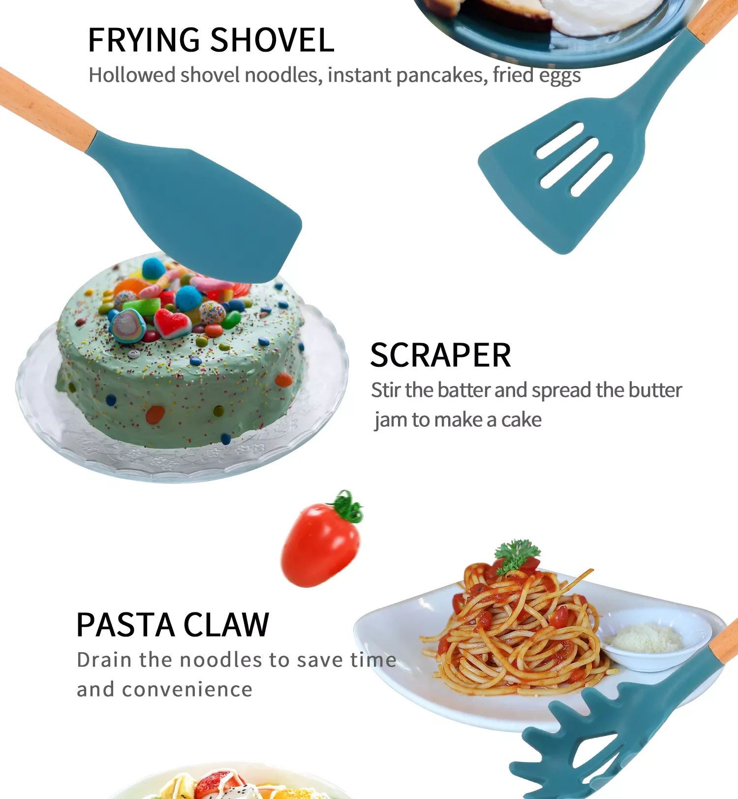 Kitchen Accessories Cooking Tools Kitchenware Silicone Kitchen Utensil ...