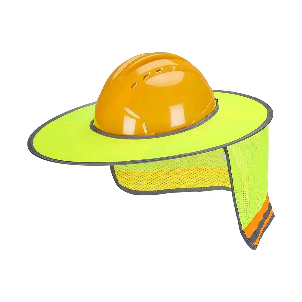 Summer Construction Safety Helmet Sun Shade Breathable Neck Protective ...