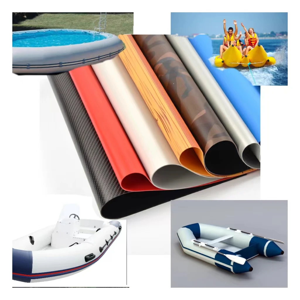 Alpine Blue 0.7MM Thickness PVC Inflatable Boat fabric with good air ...