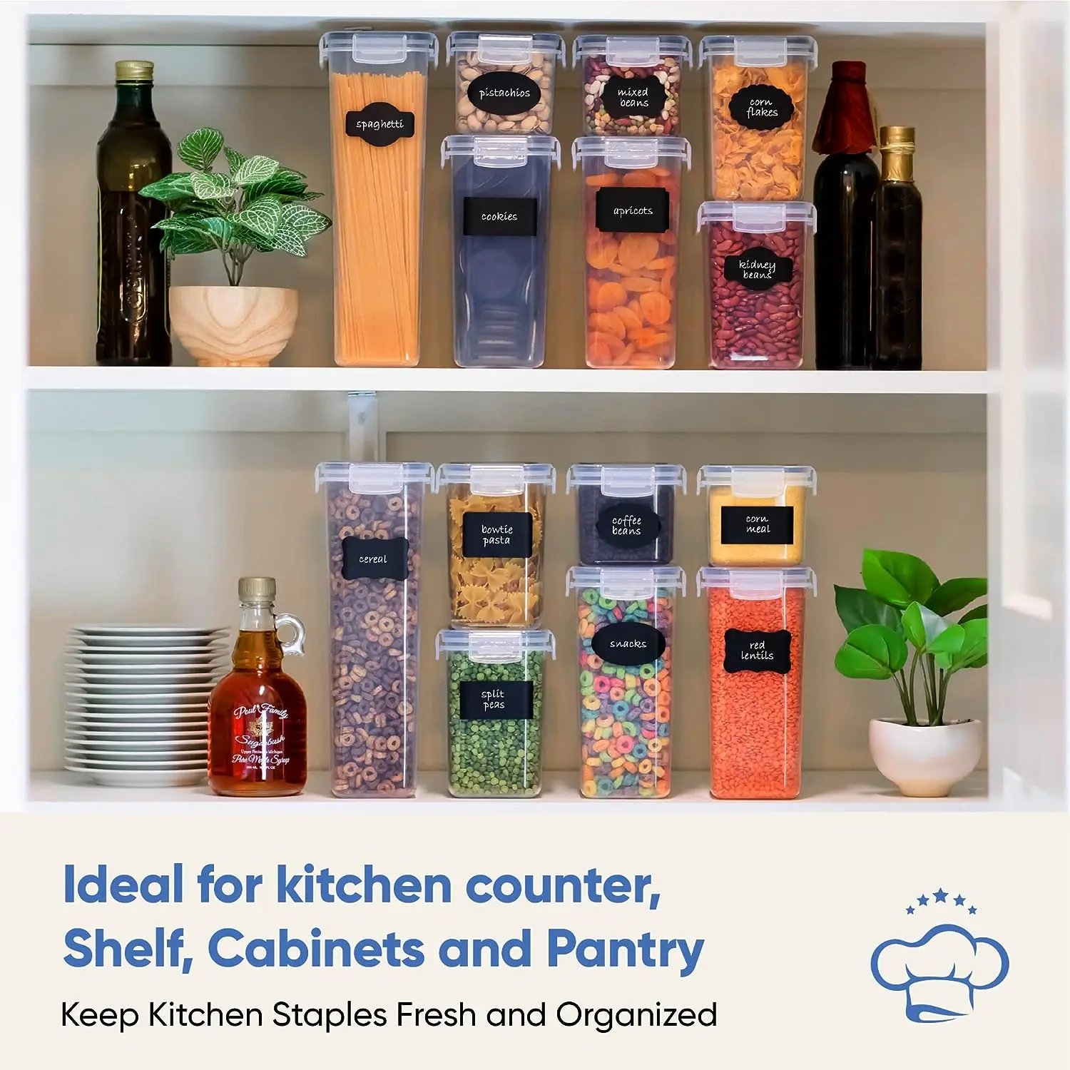 24 Pack Plastic Airtight Food Storage Containers Set BPA Free Kitchen ...