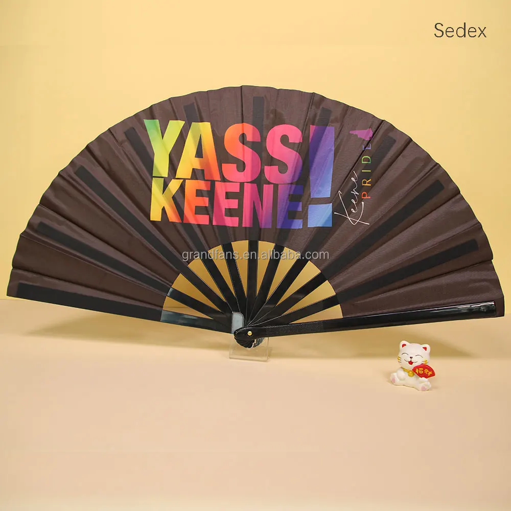 Factory Price Custom Printed Folding Fan Large Size Sublimated Hand ...