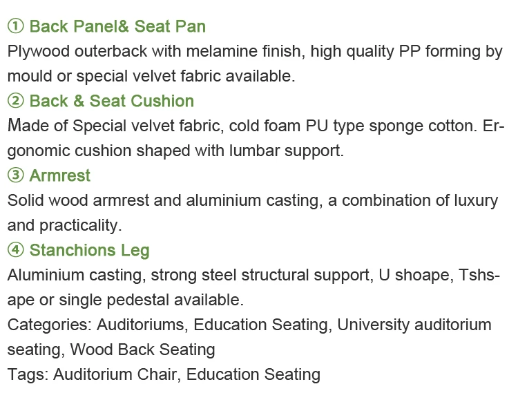 Custom Modern Auditorium Lecture Hall Tables and Chairs