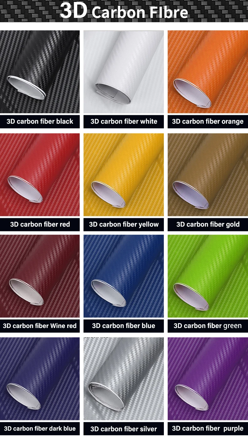 Aishide Carbon Fiber Vinyl Wrap Film 2D 3D 4D 5D Car Wrapping Foil ...