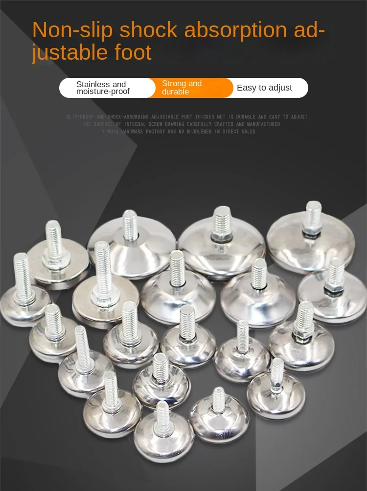 Heavy-Duty M6 Anti-Slip Plastic Leveling Feet 1/4-20 Inch Screw 22mm ...