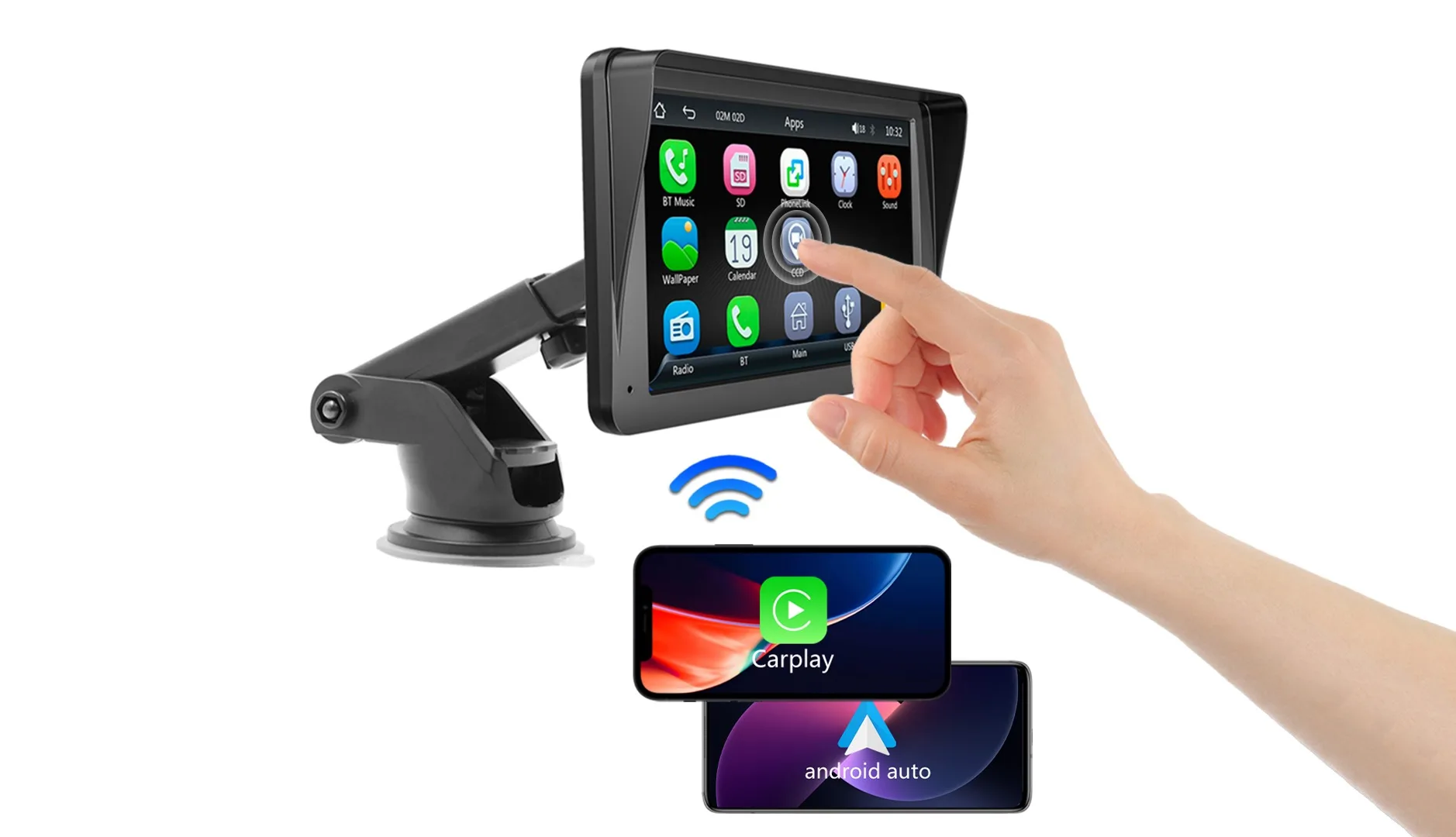 Portable Wireless Car Stereo 7 Inch Hd Carplay Touch Screen Mp5 Player