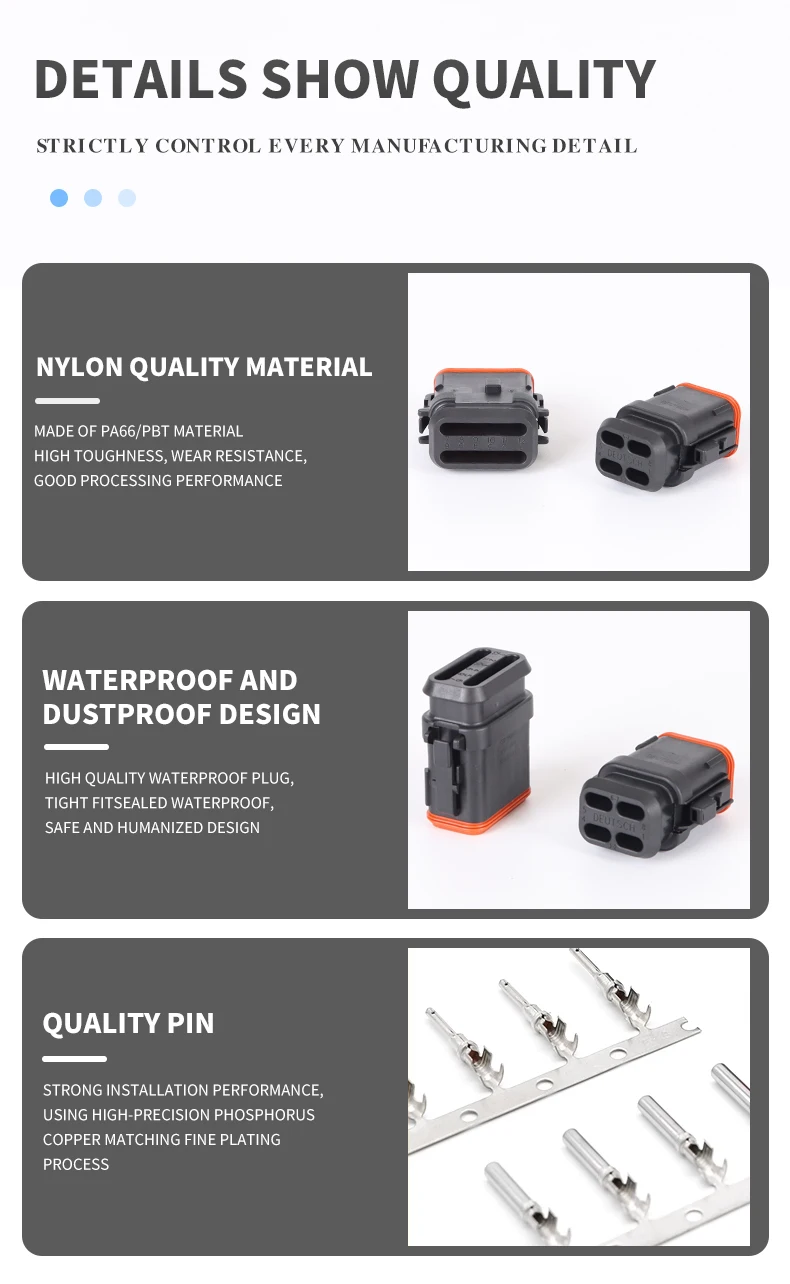 Deutsch Dt Series 3pin Automotive Waterproof Sealed Female Connector ...